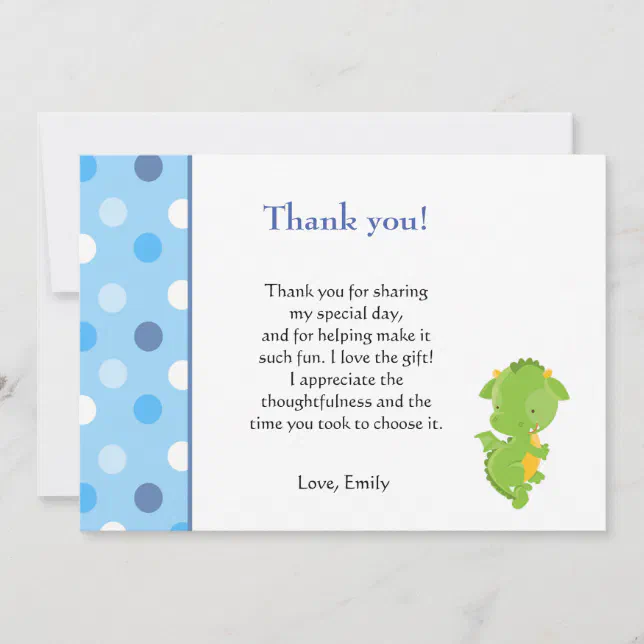 Dragon Thank You Card Note | Zazzle