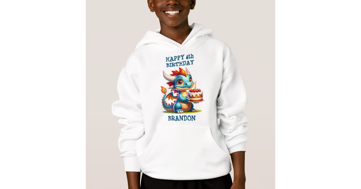 Dragon Themed Personalized Birthday Boy Hoodie | Zazzle
