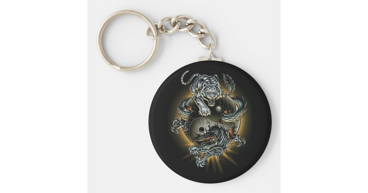 dragon/tiger/ying yang keychain | Zazzle