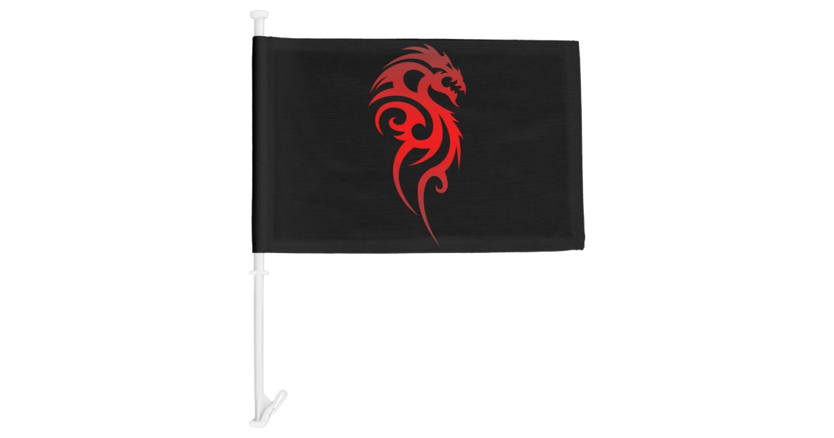 Dragon Tribal Symbol Car Flag | Zazzle