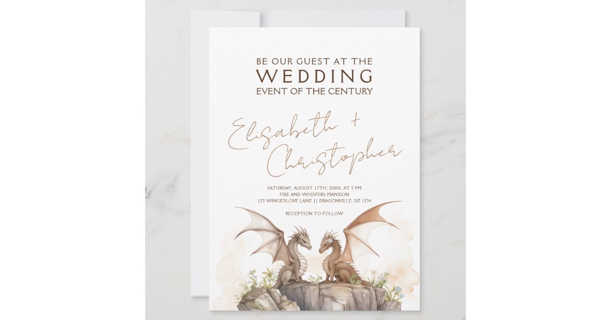 Dragon Wedding Invitation | Zazzle