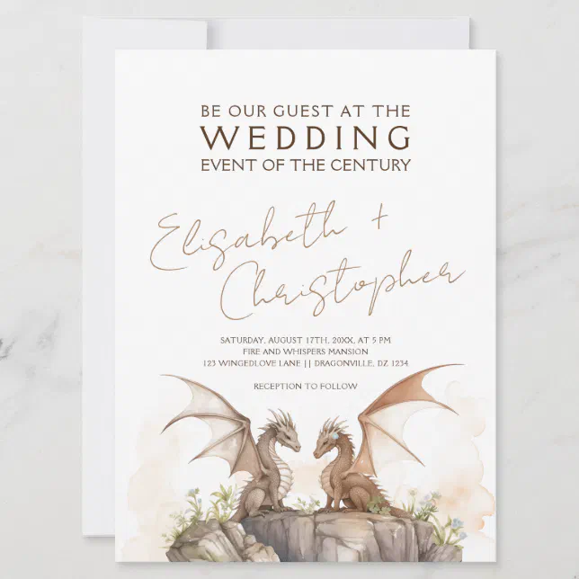Dragon Wedding Invitation | Zazzle