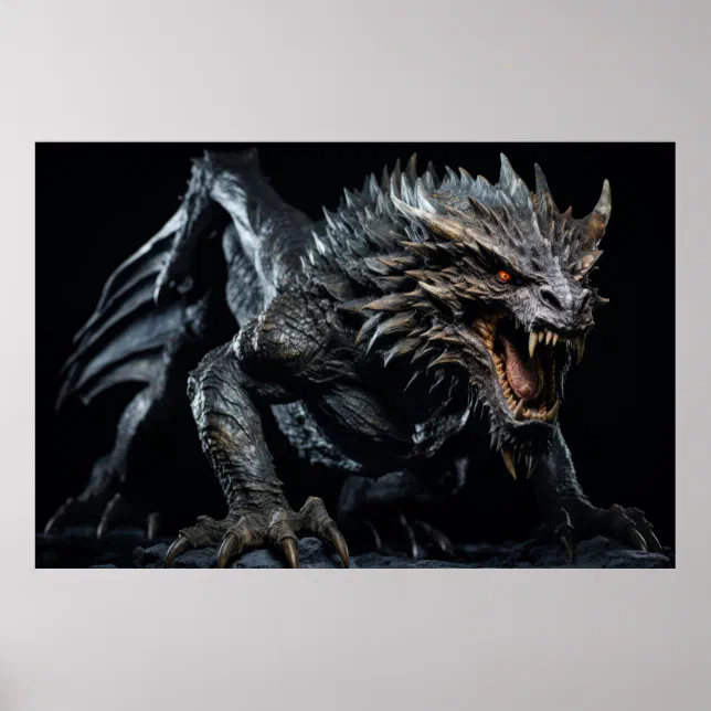 Dragon Wild Beast Portrait Fierce Power Poster | Zazzle