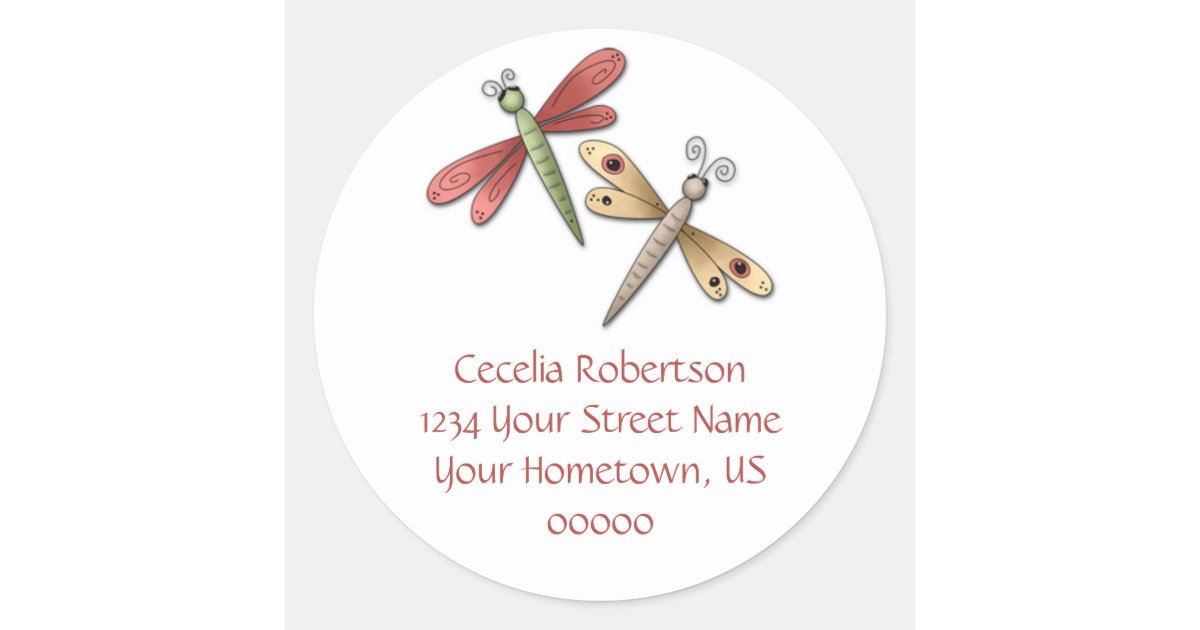Dragonflies Address Label | Zazzle