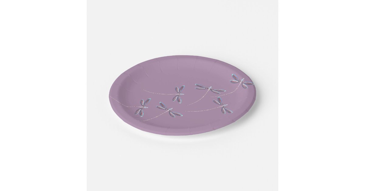 Dragonflies in flight paper plates | Zazzle