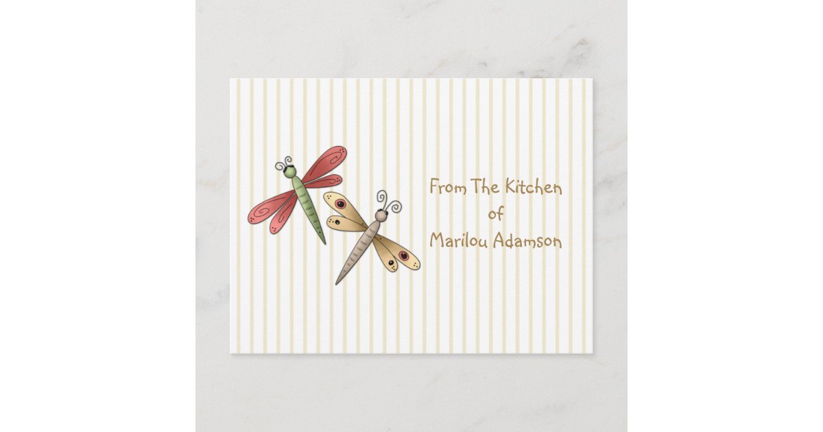 Dragonflies Recipe Cards | Zazzle