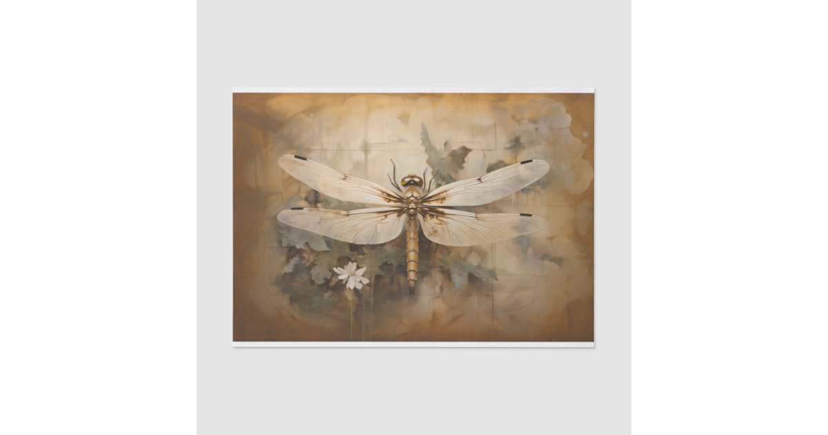 Dragonfly 4 Decoupage Paper | Zazzle