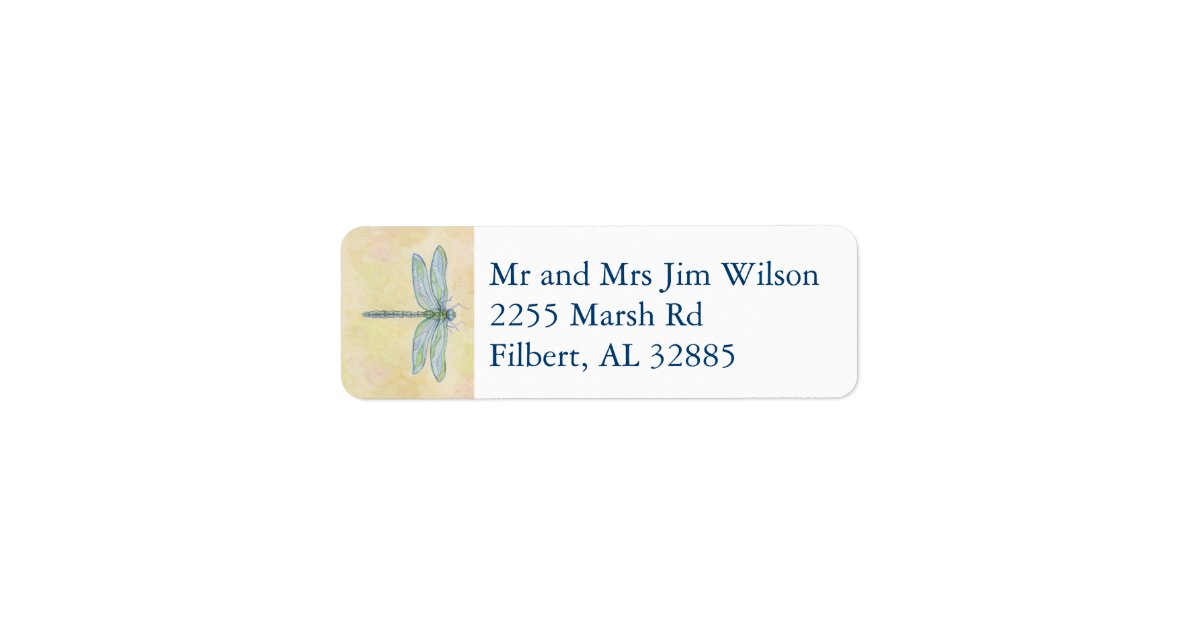 Dragonfly address label | Zazzle