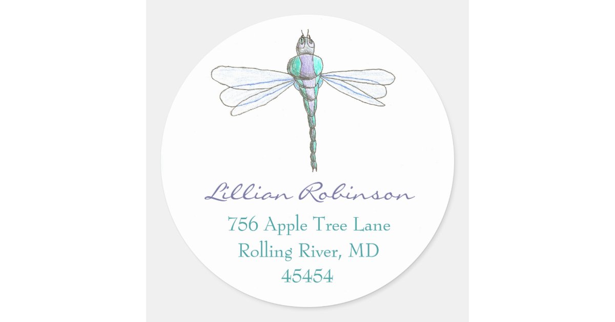 Dragonfly address label | Zazzle