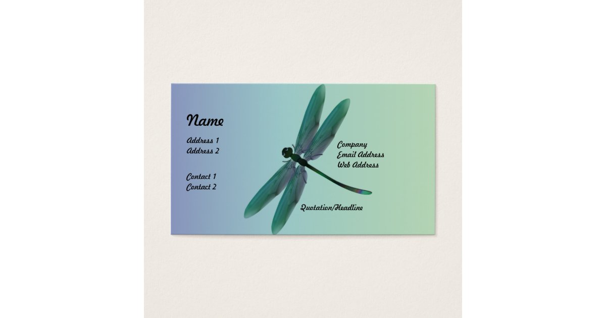 Dragonfly Business Card | Zazzle.com