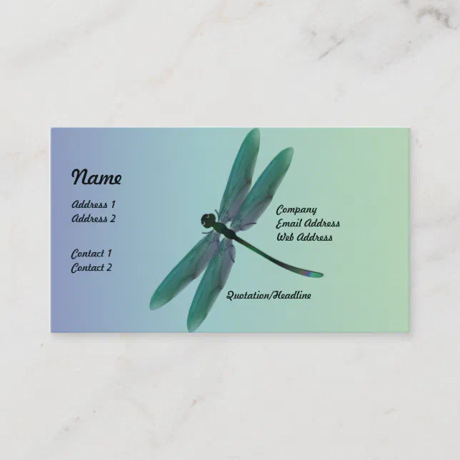 Dragonfly Business Card | Zazzle