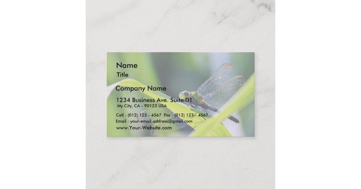 Dragonfly Business Card | Zazzle