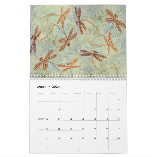 Dragonfly Collection Calendar Custom | Zazzle