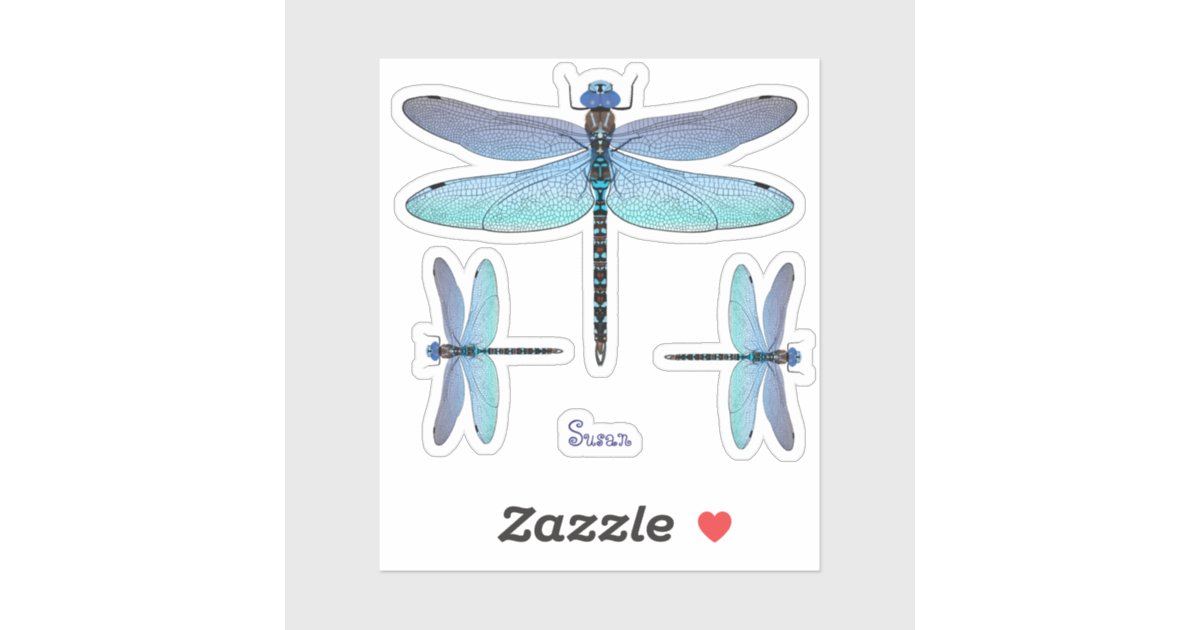 Dragonfly Contour Vinyl Sticker Labels | Zazzle