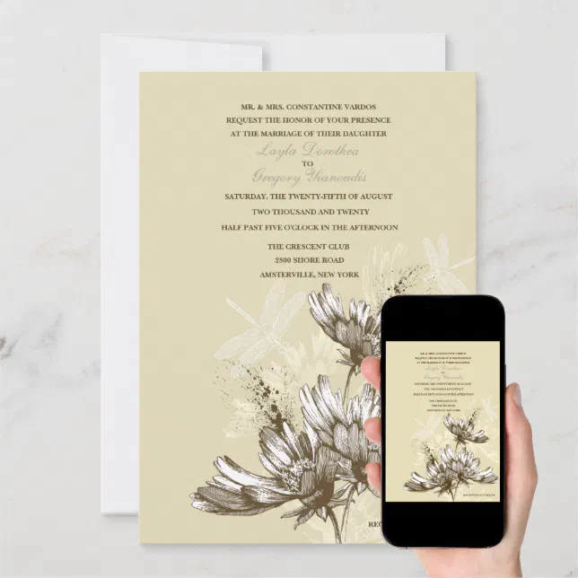 Dragonfly Fantasy Wedding Invitation | Zazzle