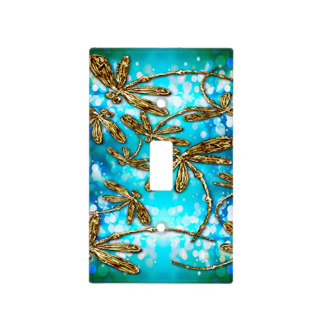 Dragonfly Flit Bubbles Light Switch Cover | Zazzle