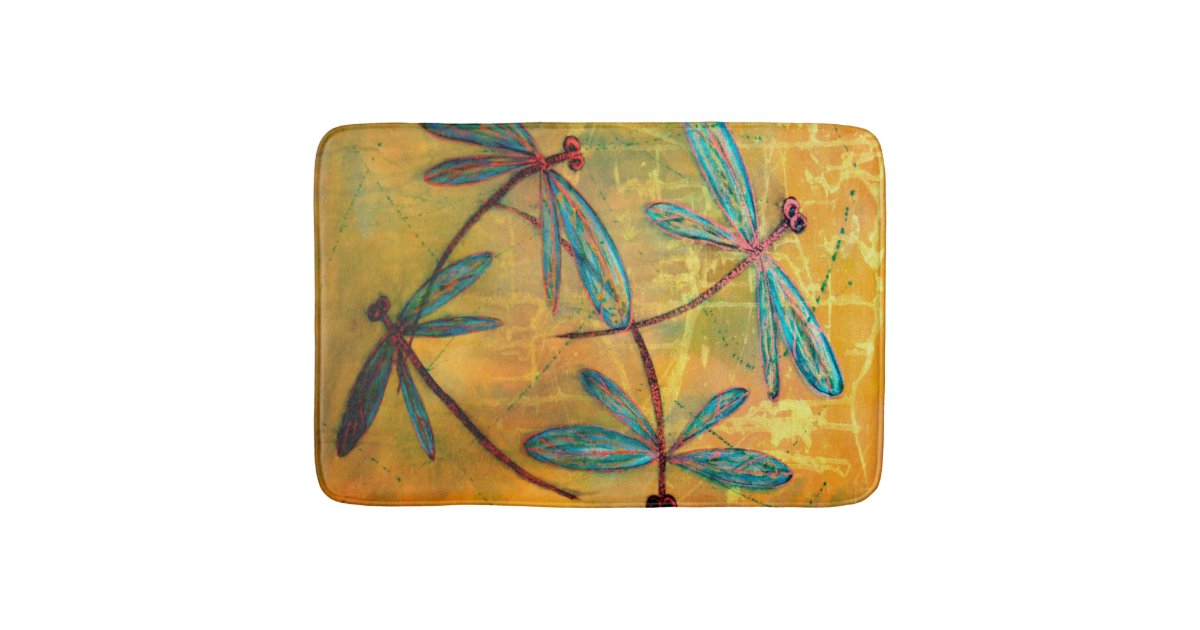 Dragonfly Haze Bath Mat | Zazzle