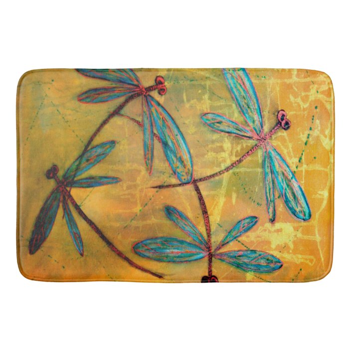 Dragonfly Haze Bath Mat | Zazzle.com