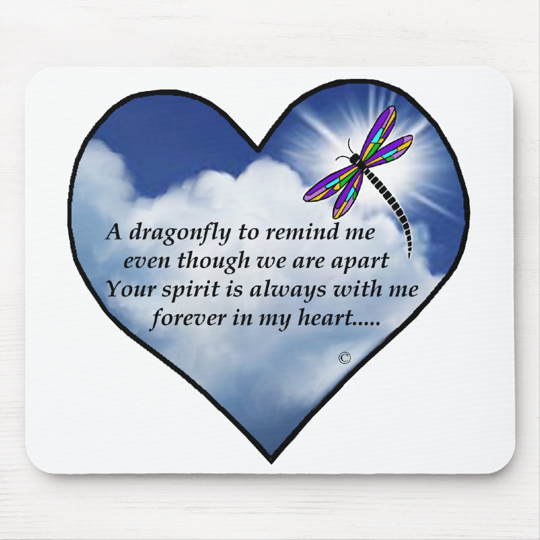 Dragonfly Heart Poem Mouse Pad | Zazzle