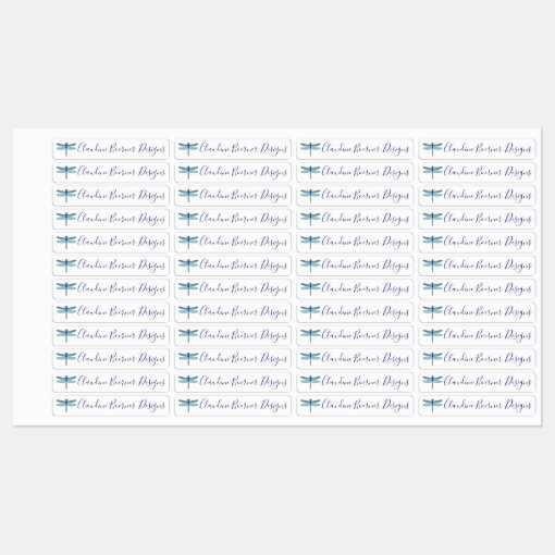 Dragonfly Labels for Fabric Crafter or Artist | Zazzle