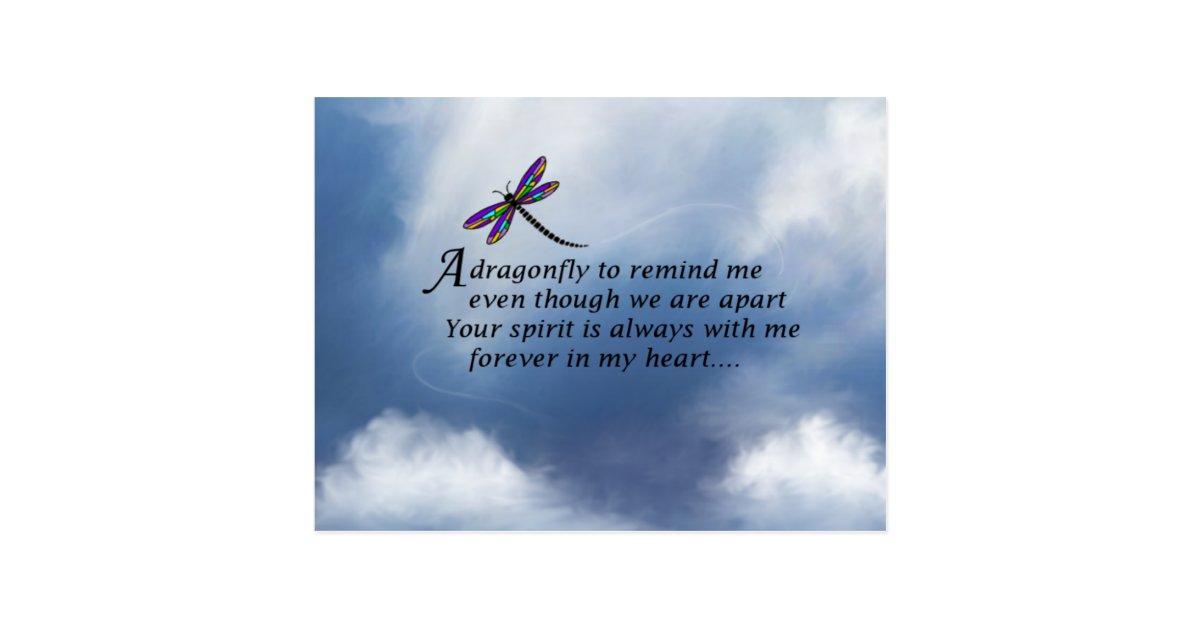 Dragonfly Memorial Poem Postcard | Zazzle.com