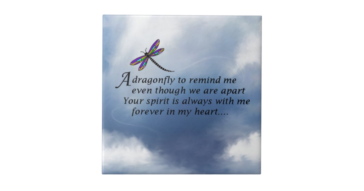 Dragonfly Memorial Poem Tile | Zazzle