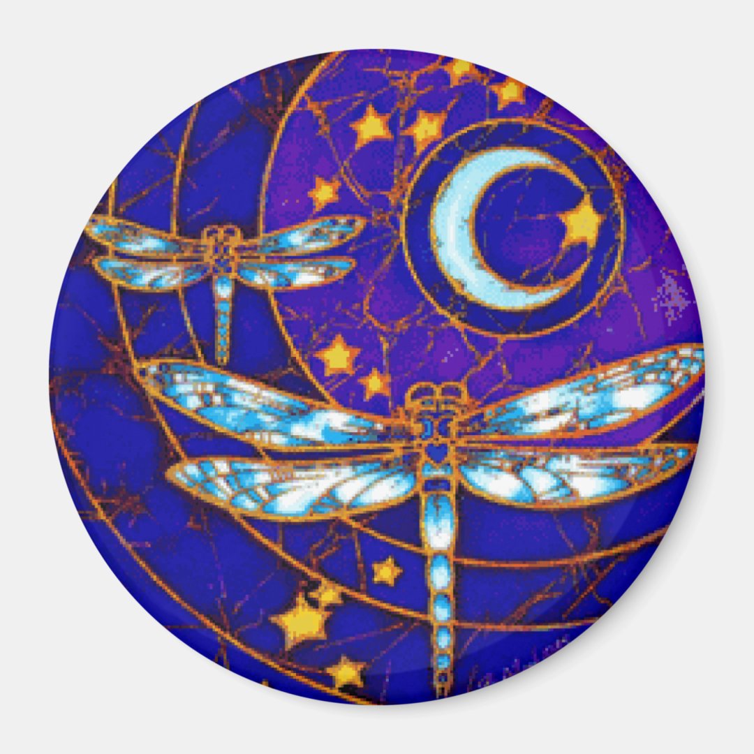 Dragonfly Moon Big Magnet | Zazzle
