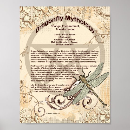 DRAGONFLY MYTHOLOGY POSTER | Zazzle.com