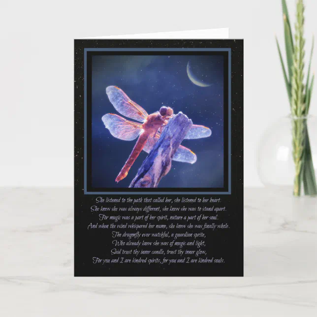 Dragonfly Pagan Wicca Inspired Birthday Card | Zazzle