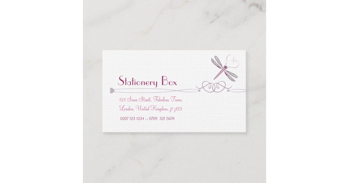 Dragonfly Personal Calling Cards | Zazzle