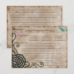 Dragonfly Recipe Card | Zazzle