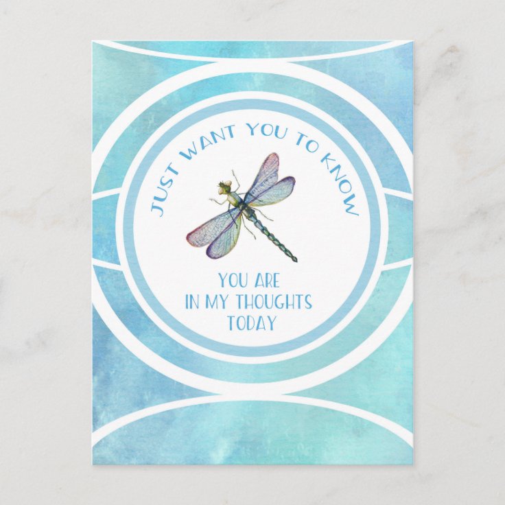 Dragonfly Thinking of You Postcard | Zazzle