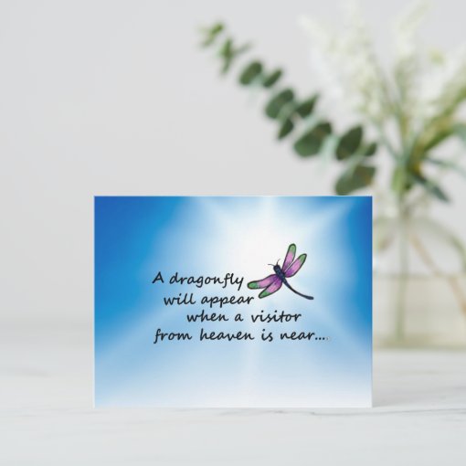 Dragonfly, Visitor from Heaven Postcard | Zazzle