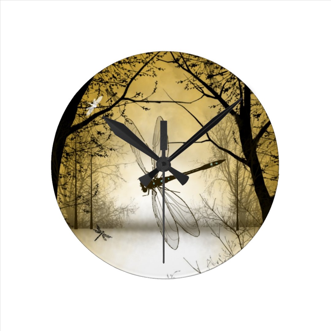 Dragonfly Wall Clock | Zazzle