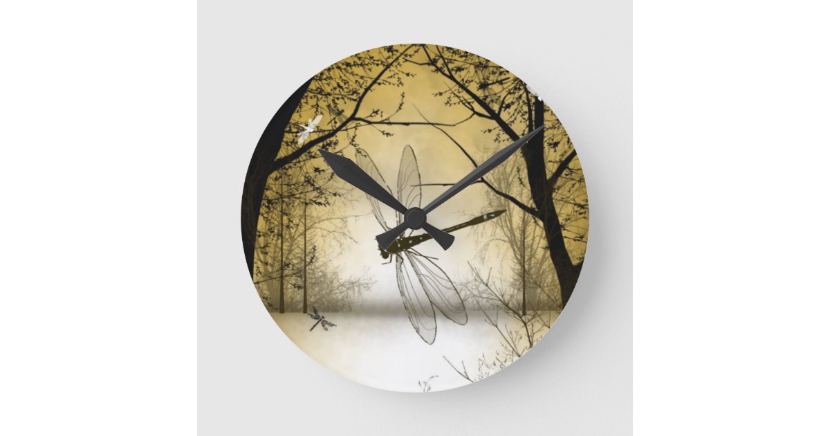 Dragonfly Wall Clock | Zazzle