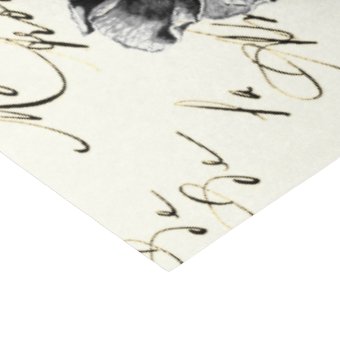 Dragonfly Wildflower French Script Decoupage Idea Tissue Paper | Zazzle