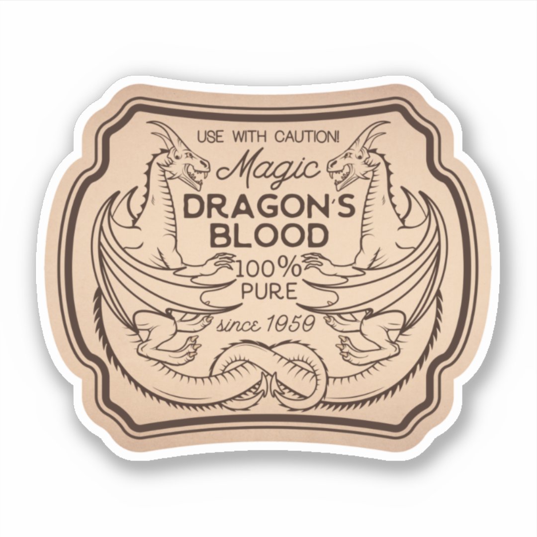 Dragons Blood Potion Vintage Label Sticker | Zazzle