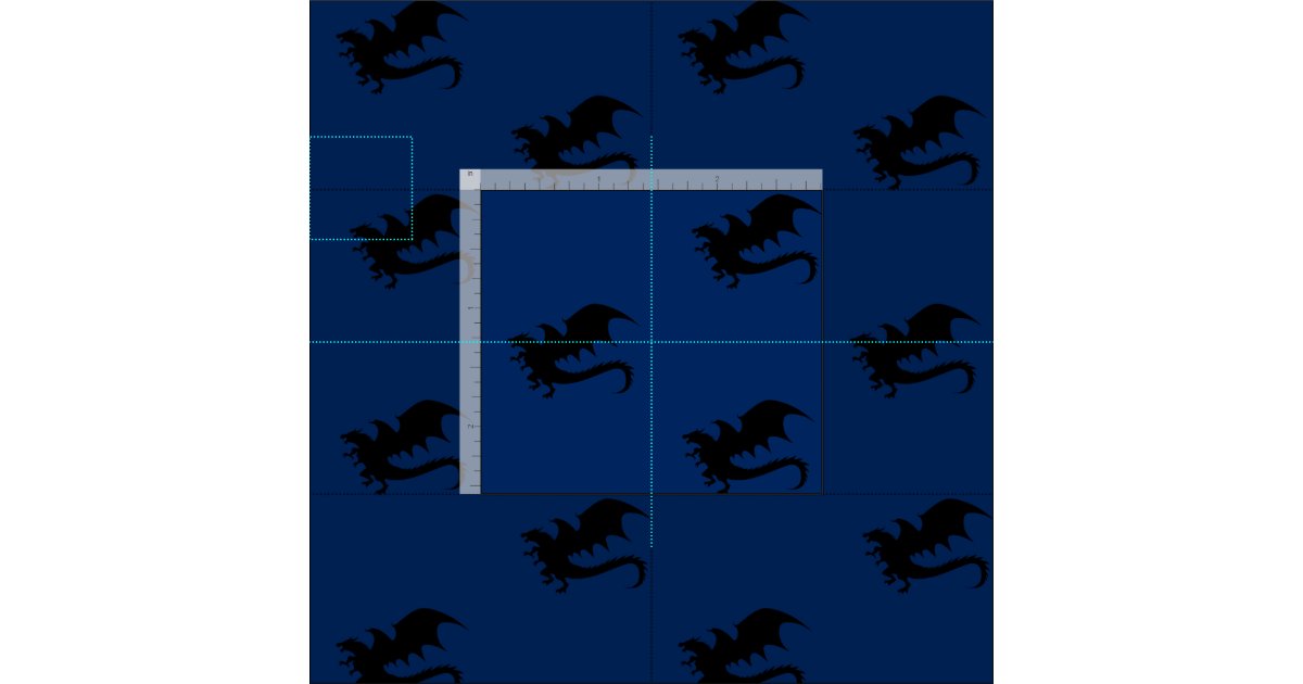 Dragons DND Silhouettes Blue Fabric | Zazzle