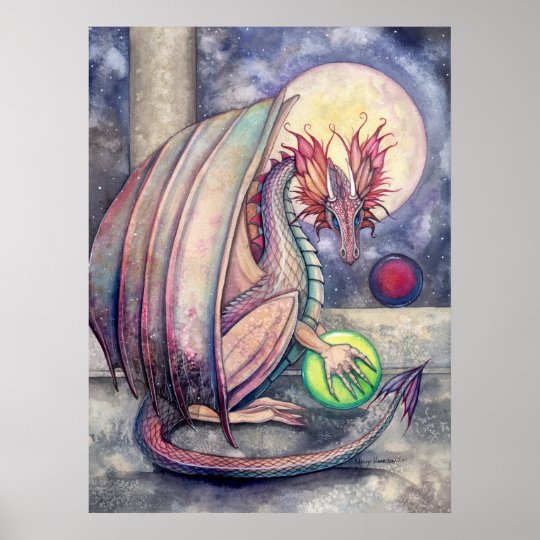 Dragon's Perch Fantasy Art Poster | Zazzle.com