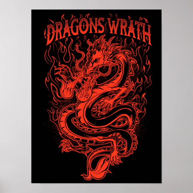 Dragons Wrath Red Poster | Zazzle