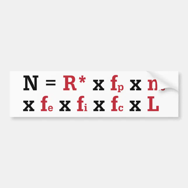 Drake Equation Bumper Sticker | Zazzle