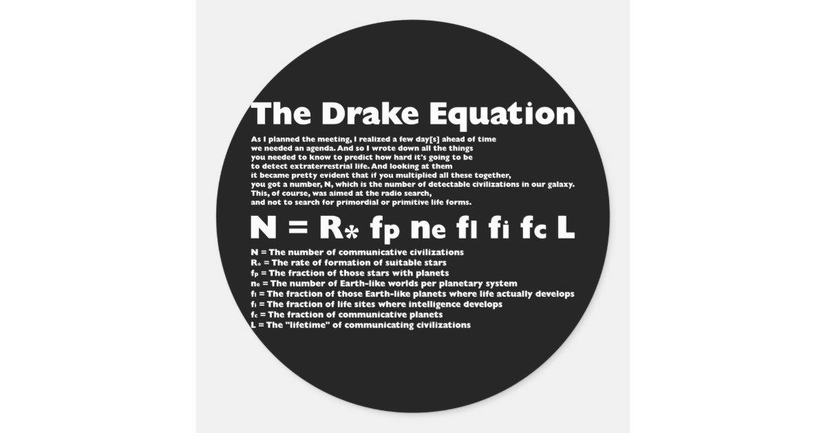 Drake_Equation Classic Round Sticker | Zazzle