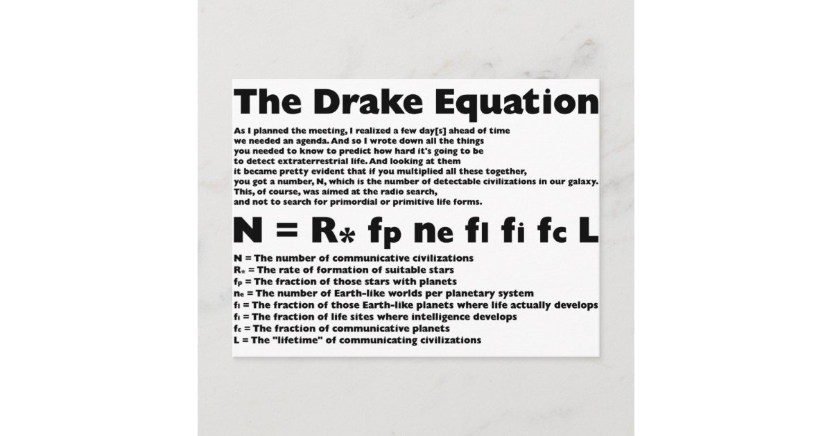 Drake_Equation Postcard | Zazzle