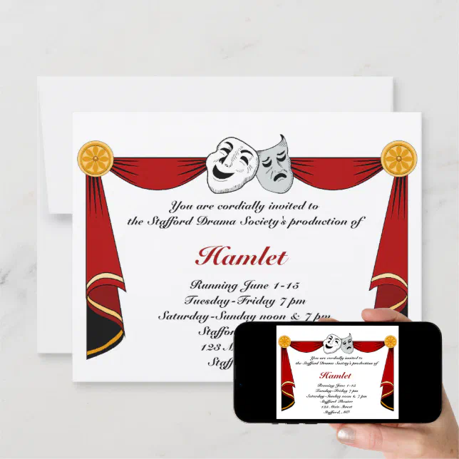Drama and Theater Invitation | Zazzle