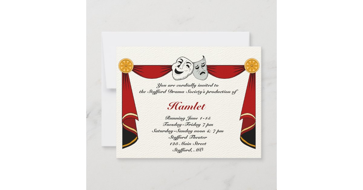 Drama and Theater Invitation | Zazzle