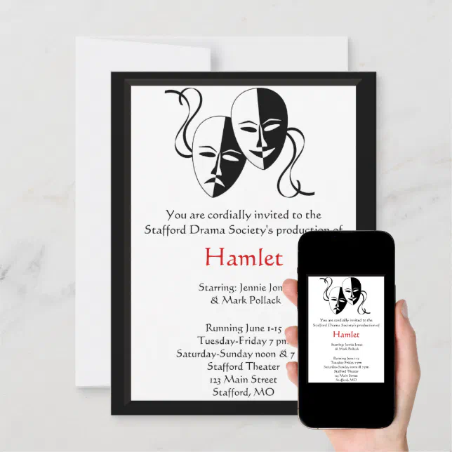 Drama and Theater Invitation | Zazzle