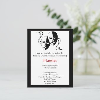 Drama and Theater Invitation | Zazzle