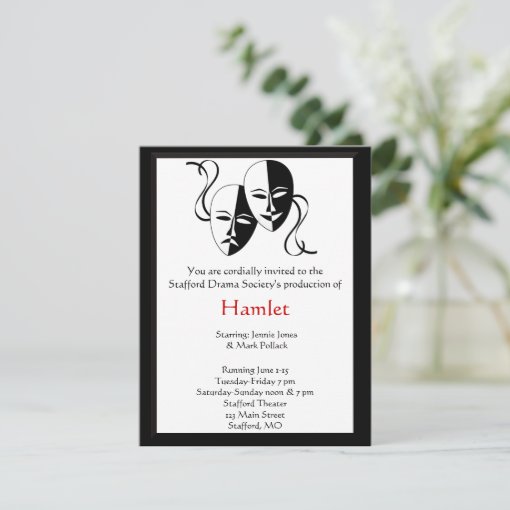 Drama and Theater Invitation | Zazzle