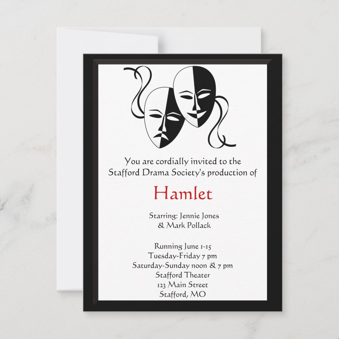 Drama and Theater Invitation | Zazzle