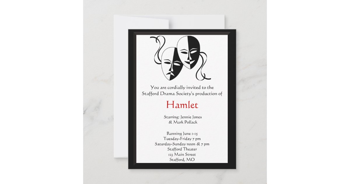 Drama and Theater Invitation | Zazzle